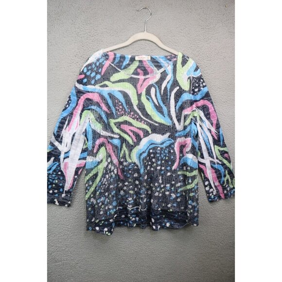 Jess & Jane | Tops | Jess Jane Mesh Sheer Lined 34 Sleeve Tunicxlboho ...